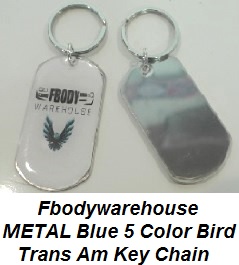 Fbodywarehouse 5 Color Trans Am Metal Key Chain LIMITED EDITION